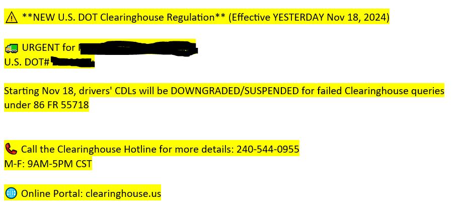 Fraud Alerts | FMCSA