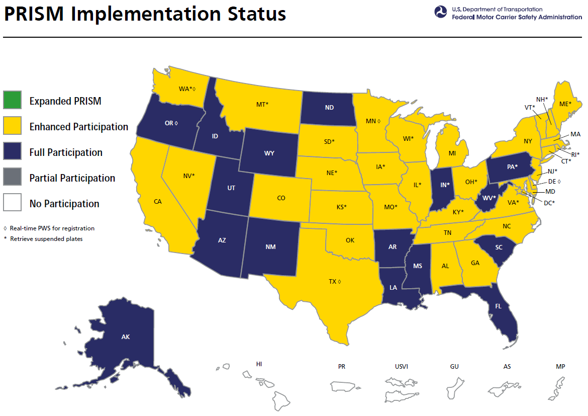 States Participating in PRISM | FMCSA